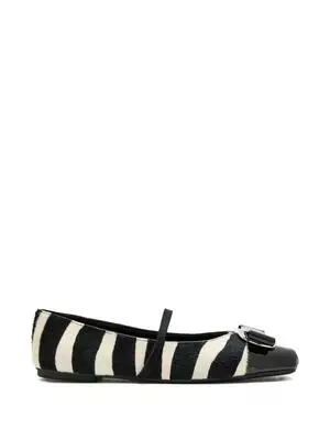 FERRAGAMO Vara Zebra-print Ballet Flats