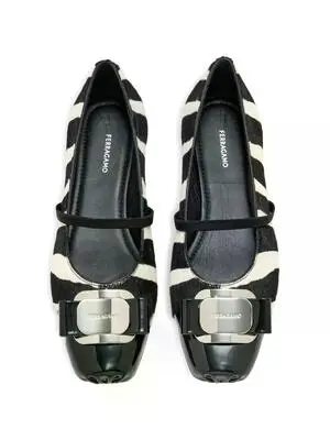 FERRAGAMO Vara Zebra-print Ballet Flats