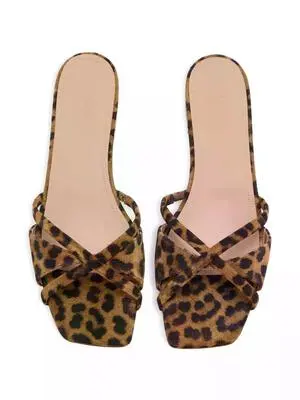 MALONE SOULIERS Penn Animal Print Sandals - Brown