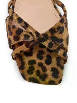 MALONE SOULIERS Penn Animal Print Sandals - Brown