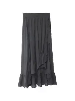Maje Ruffle Detail Midi Skirt