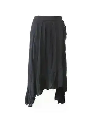 Maje Ruffle Detail Midi Skirt
