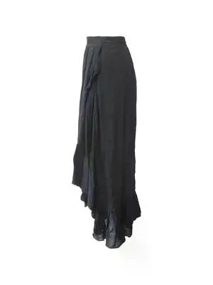 Maje Ruffle Detail Midi Skirt
