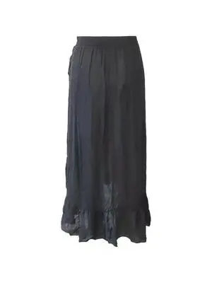 Maje Ruffle Detail Midi Skirt