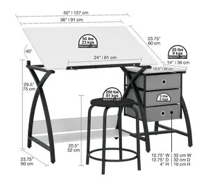 STUDIO DESIGNS HOME Studio Designs 2 Piece Comet Center Plus Black White