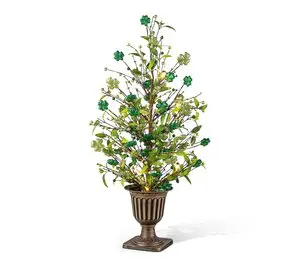 GLITZHOME 36'h Lightd St. Patrick's Shamrock Ur N Porch Tree - One-color