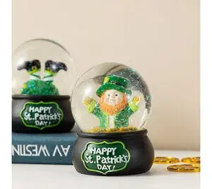 GLITZHOME 3.5'h S/2 St.patrick's Leprechaun Wat Erglobes