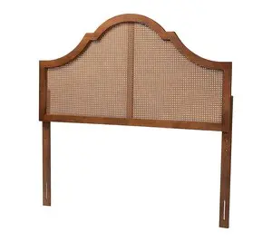 BAXTON STUDIO Camila Ash Walnut Rattan Queen Wo Od Headboard - One-color