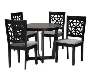 BAXTON STUDIO Jamie Fabric And Wood 5-piece Din Ing Set - One-color