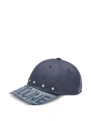 We11Done Distressed Studded Baseball Cap - Grey