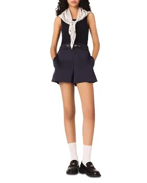 Maje Iezelie Flared Satin Shorts