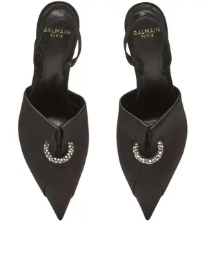 Balmain Satin Slingbacks With Piercing