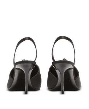 Balmain Satin Slingbacks With Piercing