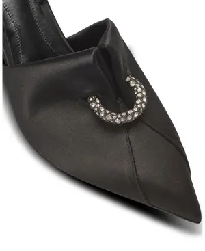 Balmain Satin Slingbacks With Piercing