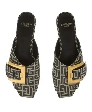 Balmain Flat Monogram Jacquard Anthem Sandals
