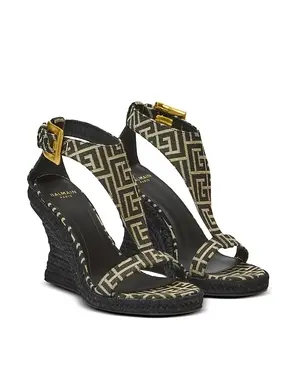 Balmain Anthem Wedge Espadrilles - Black