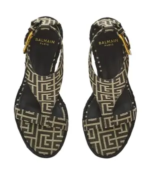 Balmain Anthem Wedge Espadrilles - Black