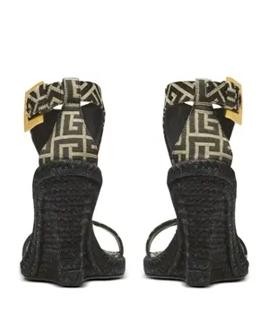 Balmain Anthem Wedge Espadrilles - Black