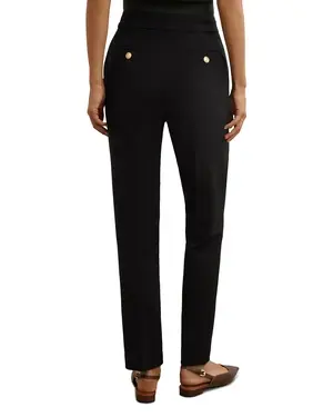 REISS Petite Gabriel Tapered Trousers - Black