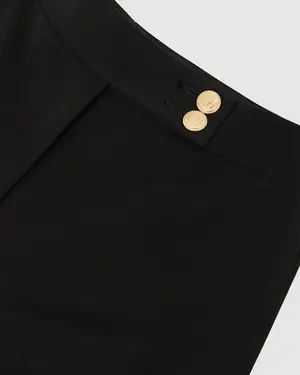 REISS Petite Gabriel Tapered Trousers - Black