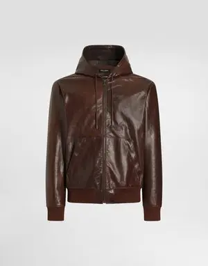 Dolce & Gabbana Hooded Leather Jacket