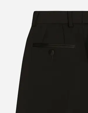 Dolce & Gabbana Flared Wool Gabardine Tuxedo Trousers - Black