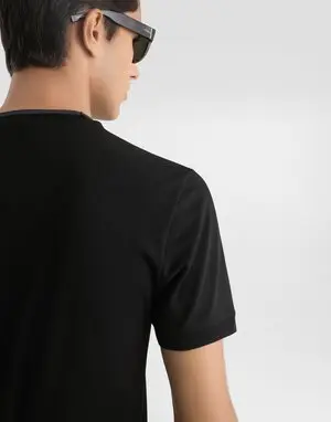 Dolce & Gabbana Technical Piqué T-shirt With Embroidery - Black