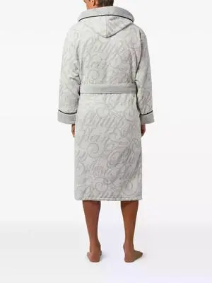 Philipp Plein Signature Hooded Bath Robe - White