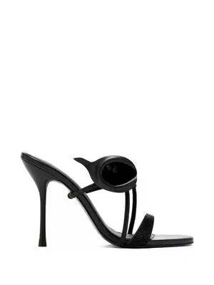 Cult Gaia Camilla Flower Embellished Heeled Sandals - Black