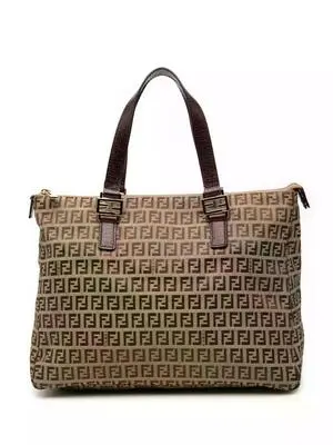 Fendi 2000-2010 Zucchino Canvas Tote Bag - Brown