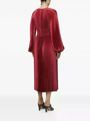 JOSEPH Ortiz Pleated Woven Midi Dress - Red
