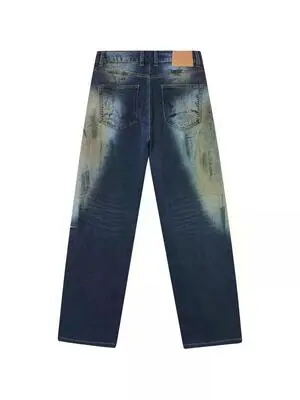 We11Done Faded Denim Straight Leg Trousers