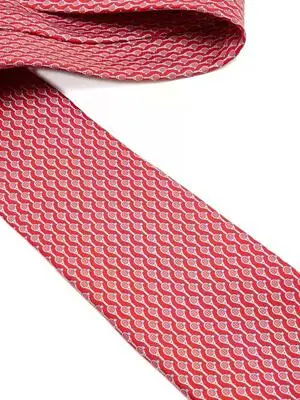 FERRAGAMO Tennis Print Neck Tie - Red