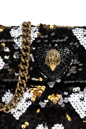 Kurt Geiger Sequin Kensington Shoulder Bag - Black