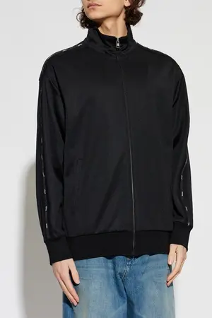 Moschino Stand-up Collar Zip-up Sweatshirt - Black