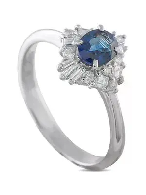 LB EXCLUSIVE Diamond And Sapphire Platinum Ring - Silver