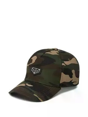 Philipp Plein Camouflage Baseball Cap - Brown
