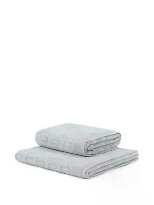 Philipp Plein Pp Logo-pattern Guest Towel Set - Grey