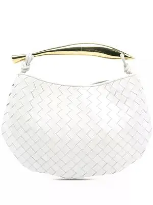 Bottega Veneta Lambskin Intrecciato Sardine Satchel - White