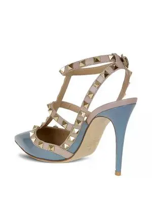 Valentino Garavani Patent Rockstud Caged Pumps - Blue