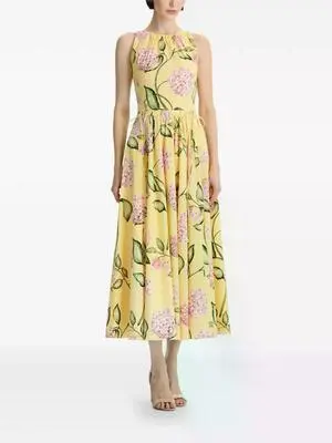 Oscar De La Renta Pleated Midi Dress