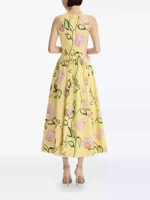 Oscar De La Renta Pleated Midi Dress