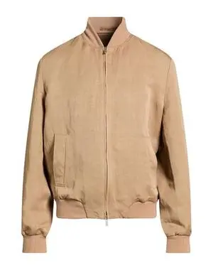 Boglioli Bomber Jacket In Lyocell And Linen - Sand