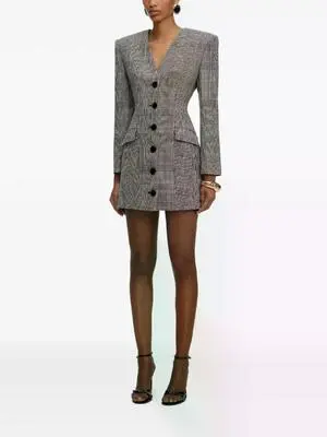 SELF-PORTRAIT Checked Mini Dress