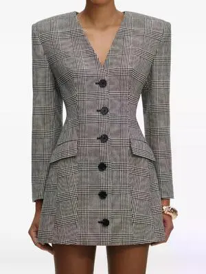 SELF-PORTRAIT Checked Mini Dress