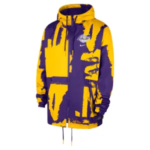 Nike Los Angeles Lakers Courtside Nba Club Woven Full-zip Jacket - Purple