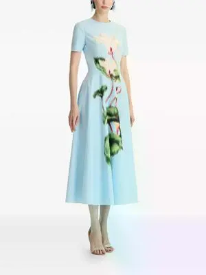 Oscar De La Renta Floral-print Midi Dress