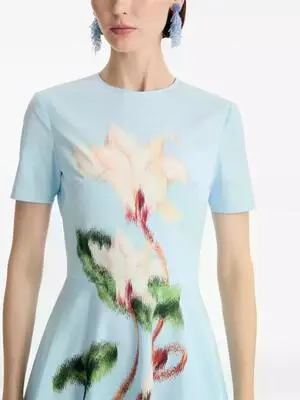 Oscar De La Renta Floral-print Midi Dress
