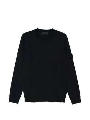 Stone Island Logo-patch Crew-neck Sweater - Blue
