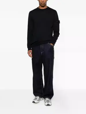 Stone Island Logo-patch Crew-neck Sweater - Blue